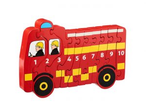 Wooden Fire Engine Number 1-10 Jigsaw Puzzle - Wood Bee Nice