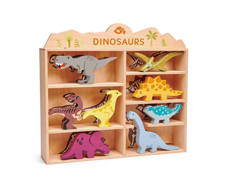 8 Dinosaurs Shelf Set - Wood Bee Nice